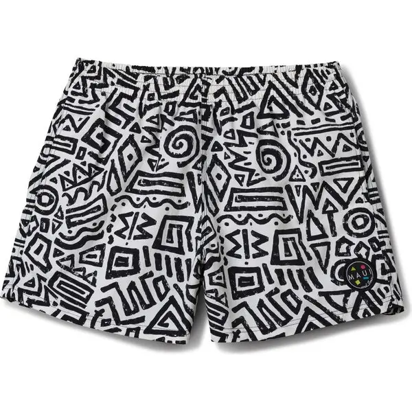 MAUI & SONS Party Rocker Volley Shorts - White/black