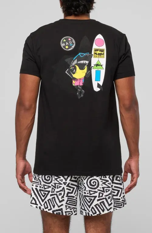 MAUI & SONS Arnold Sharkley Graphic T-shirt - Black