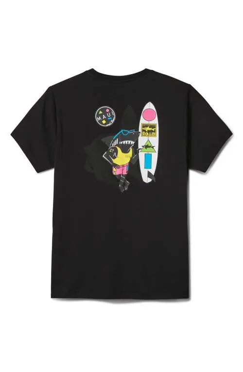 MAUI & SONS Arnold Sharkley Graphic T-shirt - Black