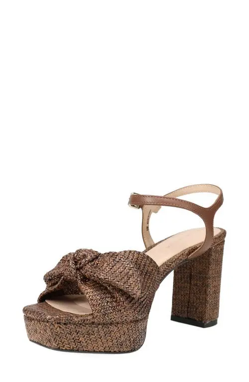 Pelle Moda Penni Ankle Strap Platform Sandal - Chocolate