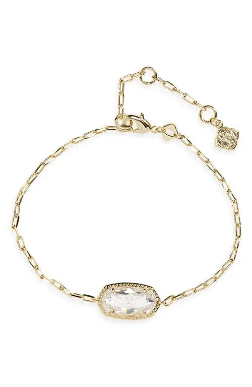 Kendra Scott Elaina Luxe Chain Bracelet - Gold White Cubic Zirconia