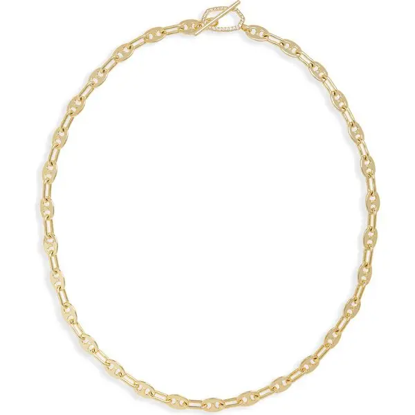 Kendra Scott Elisa Toggle Link Chain Necklace - Gold White Cubic Zirconia