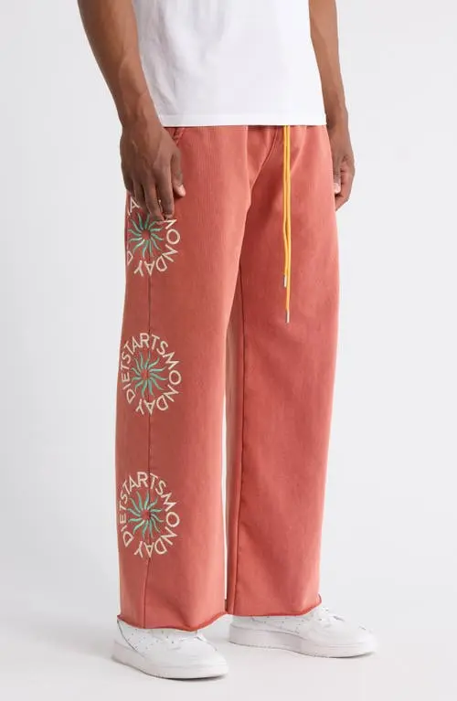 DIET STARTS MONDAY Sol Embroidered Wide Leg Sweatpants