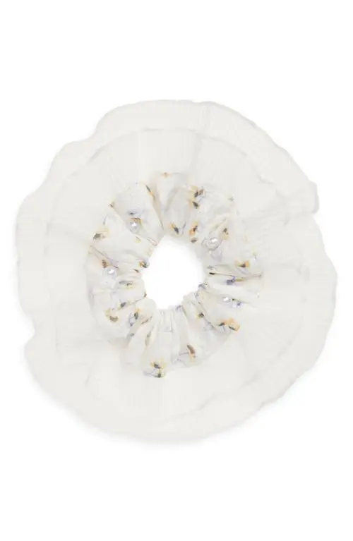 Bp. Plissé Scrunchie - Ivory Multi