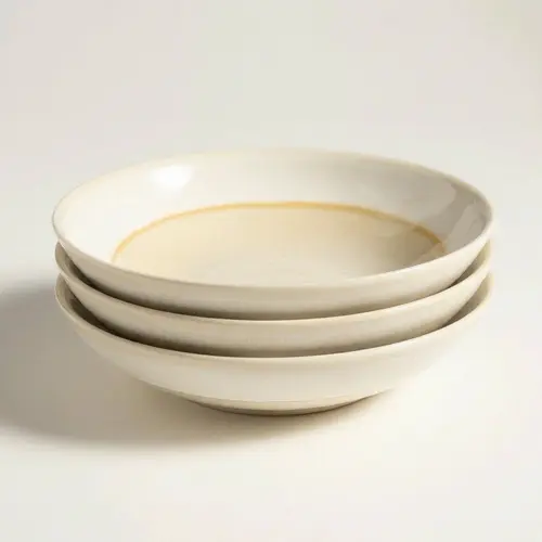 ZSA ZSA ZSU Leiria Stoneware Pot Plate 8" Set Of 3 - Cream