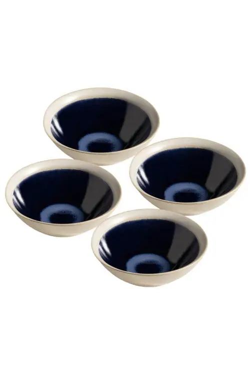ZSA ZSA ZSU Leiria Stoneware Bowl 6" Set Of 4 - Blue