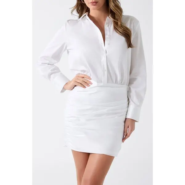 Guess Veronica Long-sleeve Mini Dress - White