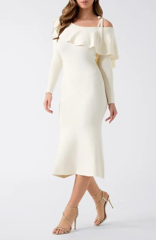 Guess Ambrosia One-shoulder Knit Midi Dress