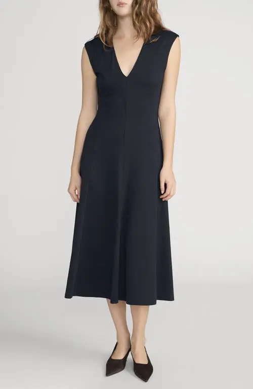 FRAME The Studio Cotton Midi Dress - Navy