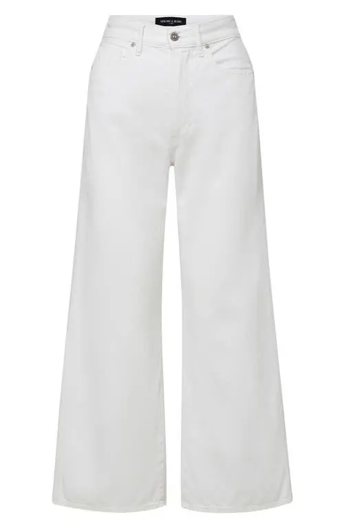 Veronica Beard Taylor High-waist Wide-leg Ankle Jeans - White