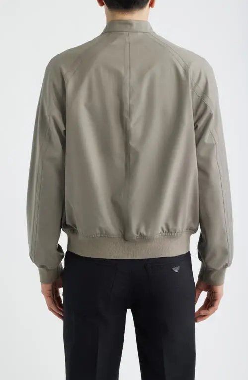 Emporio Armani Virgin Wool Zip Bomber Jacket - Grey