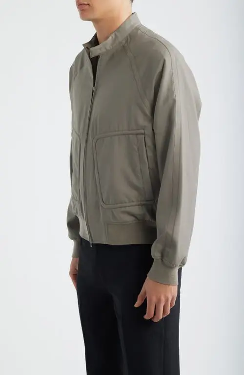 Emporio Armani Virgin Wool Zip Bomber Jacket - Grey