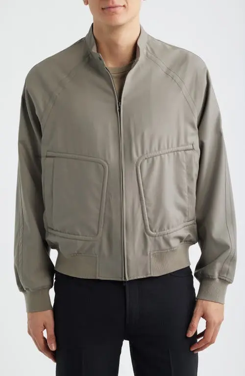 Emporio Armani Virgin Wool Zip Bomber Jacket - Grey