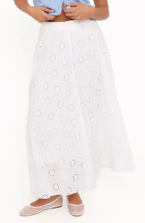 PETAL & PUP Varia Eyelet Cotton Maxi Skirt - White