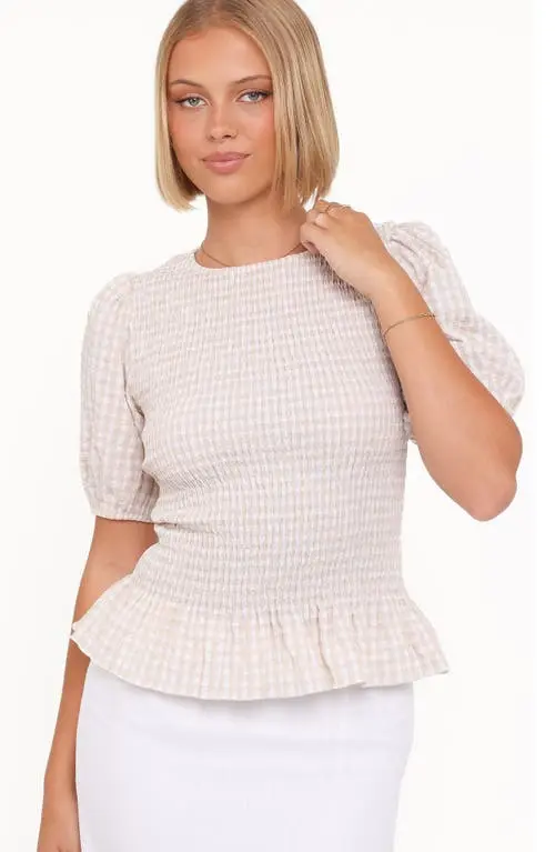 PETAL & PUP Callista Smocked Gingham Top