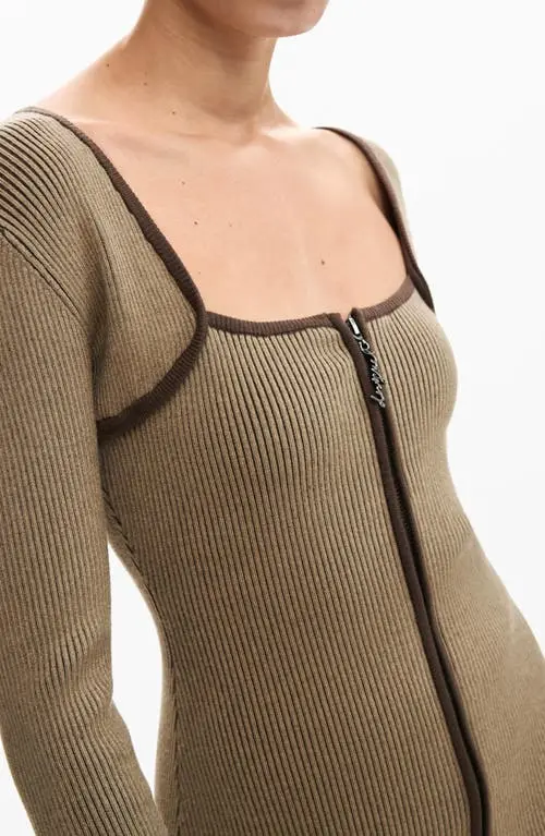 Desigual Ribbed Zip-front Mini Dress