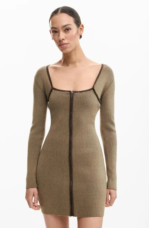 Desigual Ribbed Zip-front Mini Dress