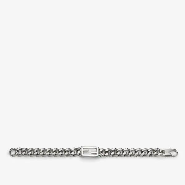 Fendi Ff Baguette Motif Chain Bracelet - Silver