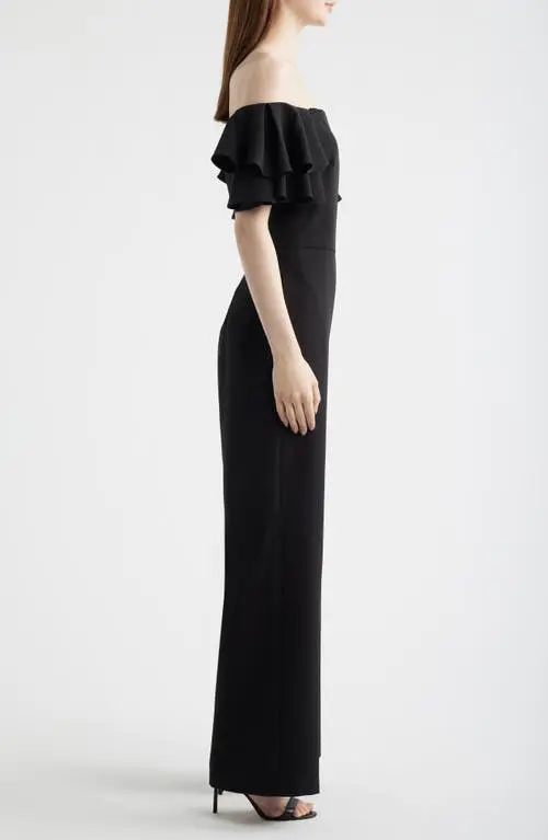 Eliza J Ruffle Sleeve Off-the-shoulder Jumpsuit