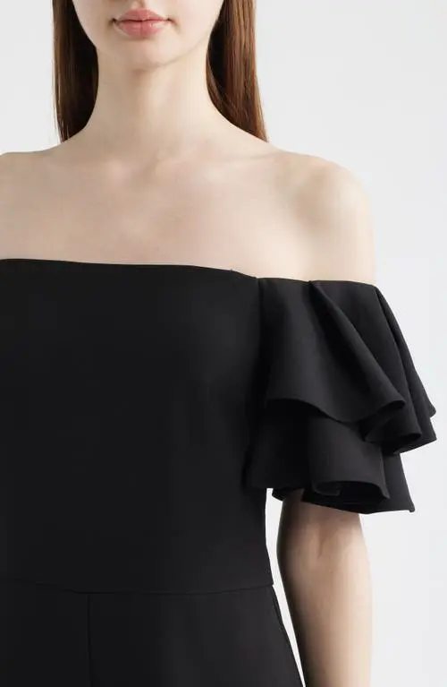 Eliza J Ruffle Sleeve Off-the-shoulder Jumpsuit