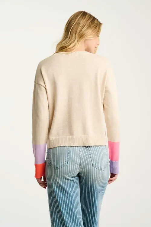 Lisa Todd Block Party Cotton Sweater - Almond