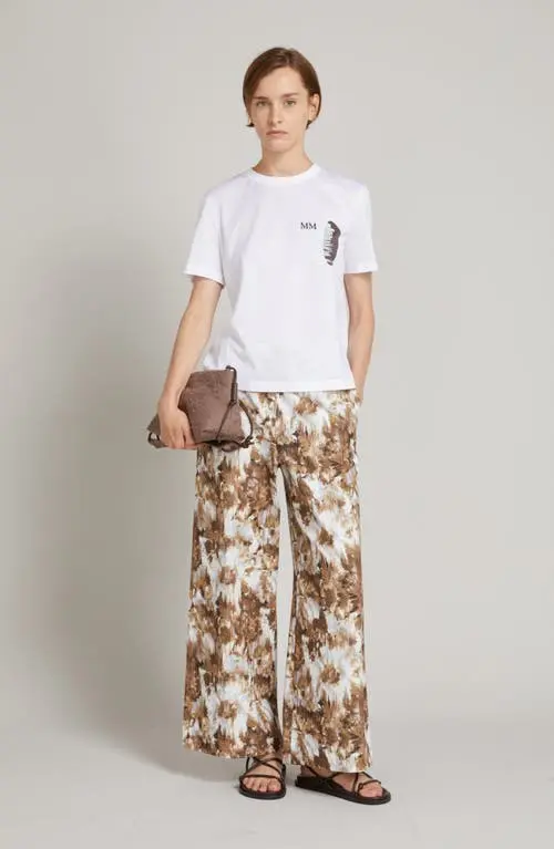 MM BY MAX MARA Pelota Floral Wide Leg Cotton Pants
