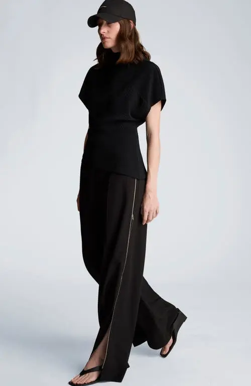 KENNETH COLE High Waist Pintuck Wide Leg Pants