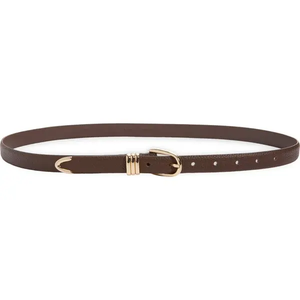 Nordstrom Janae Leather Belt - Brown- Gold
