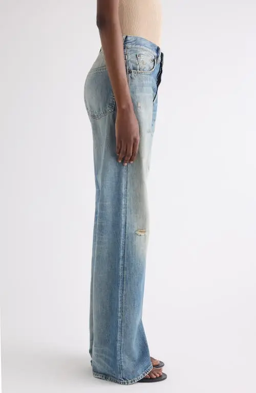 Acne Studios 2021 Daybreak Distressed Wide-leg Jeans - Mid Blue