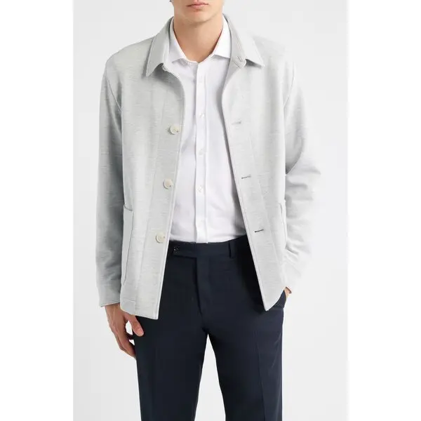 BOSS Carper Knit Shirt Jacket - Silver
