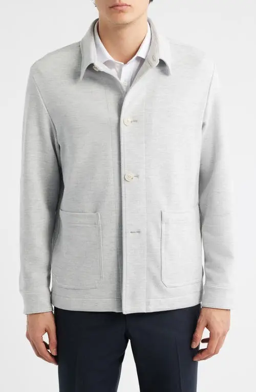 BOSS Carper Knit Shirt Jacket - Silver
