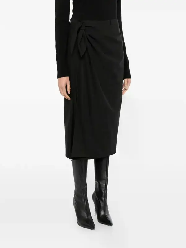 LESS Wool Midi Skirt