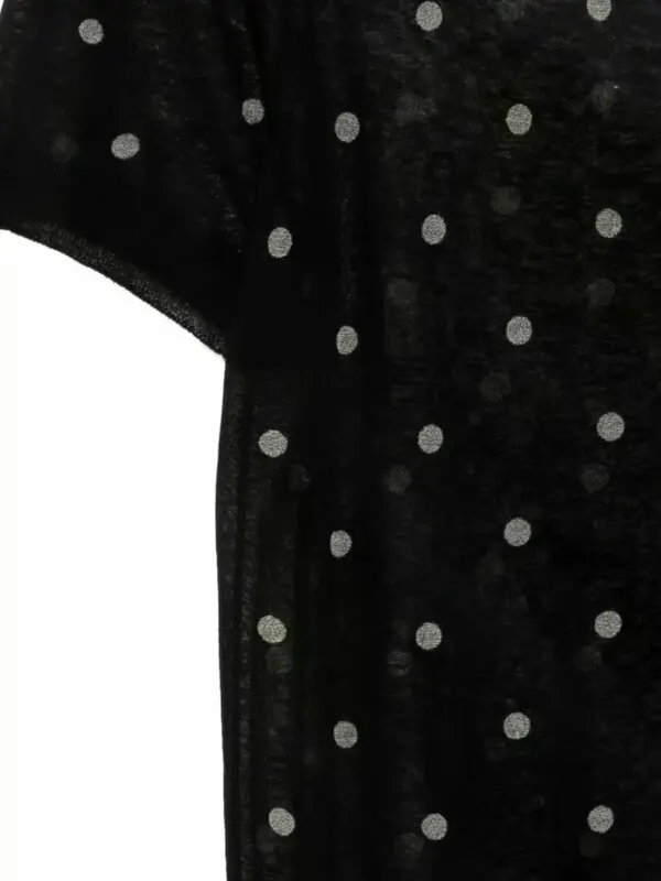 JNBY Polka Dot Polo Top - Black