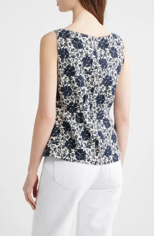 Madewell Cinched Boat-neck Sleeveless Linen Top