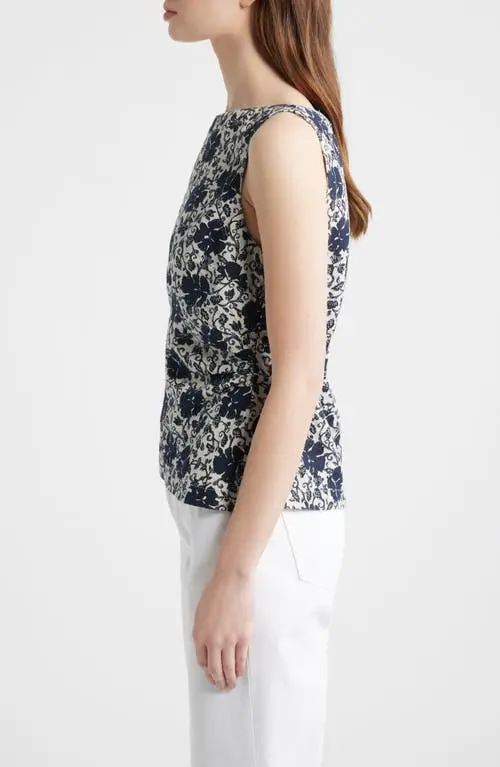 Madewell Cinched Boat-neck Sleeveless Linen Top