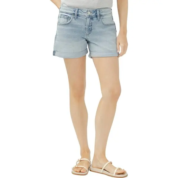 SILVER JEANS CO. Mid-rise Denim Boyfriend Shorts - Boogie