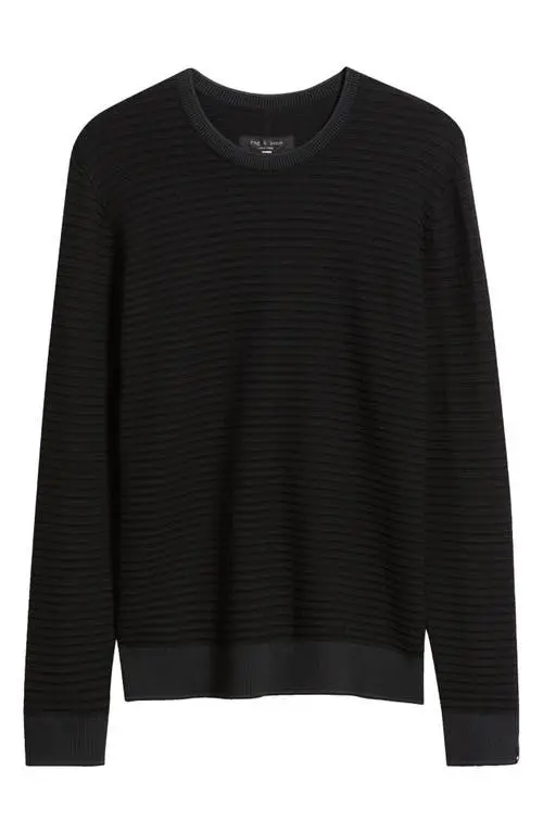 Rag & Bone Harvey Stripe Cotton-blend Sweater - Black