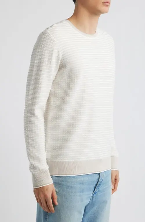 Rag & Bone Harvey Stripe Cotton-blend Sweater - Chalk