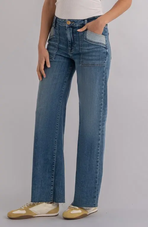 Kut From The Kloth Maya High-waist Wide-leg Jeans With Raw Hem