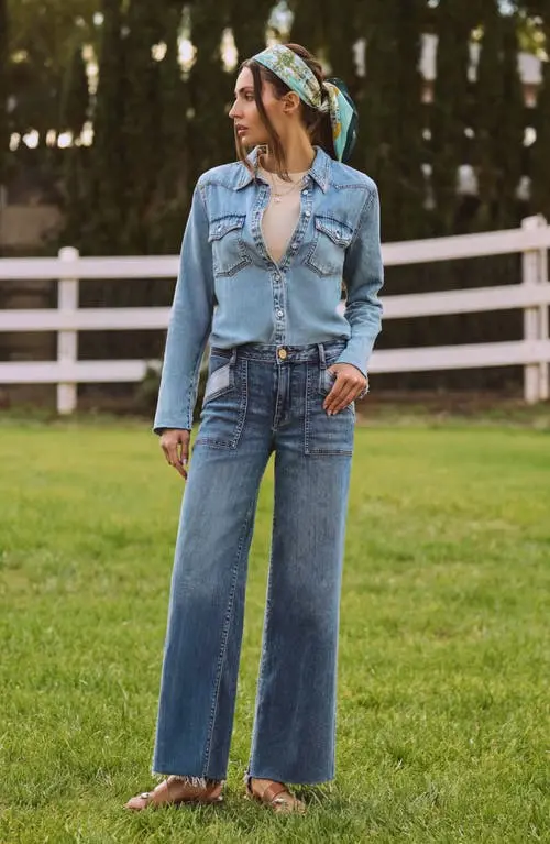 Kut From The Kloth Maya High-waist Wide-leg Jeans With Raw Hem