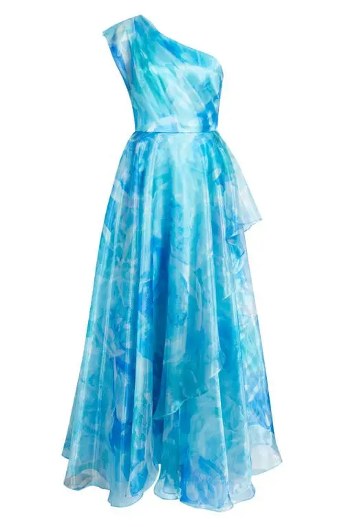 Eliza J One-shoulder Georgette Ballgown