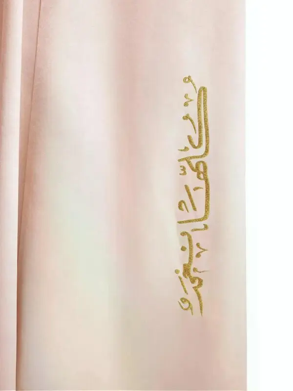 GEMY MAALOUF Bow-embellished Calligraphy Maxi Kaftan - Pink