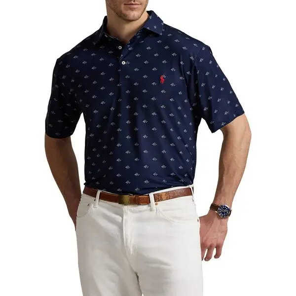 Polo Ralph Lauren Big & Tall Performance Polo Shirt V2 - Navy Prl Deco