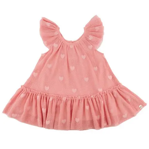 OH BABY! Hearts Bobinette Stella Dress - Blush