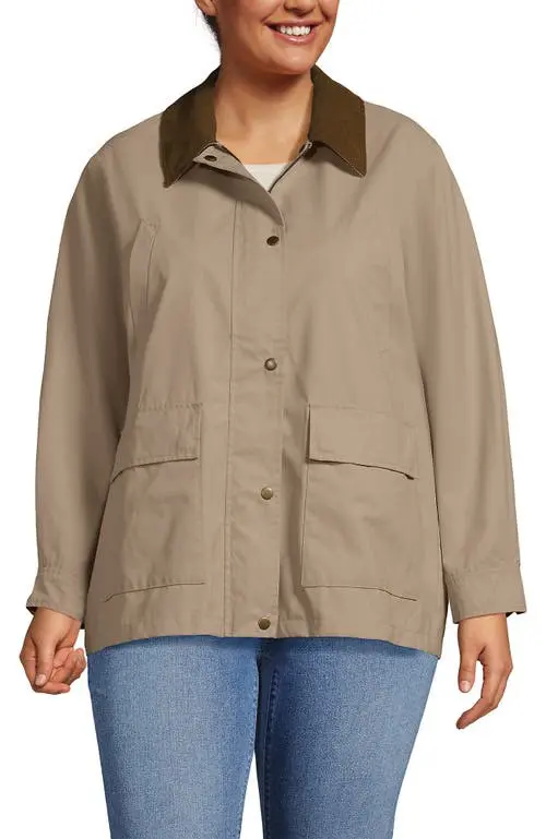 LANDS' END Waxed Barn Jacket - Soft Almond