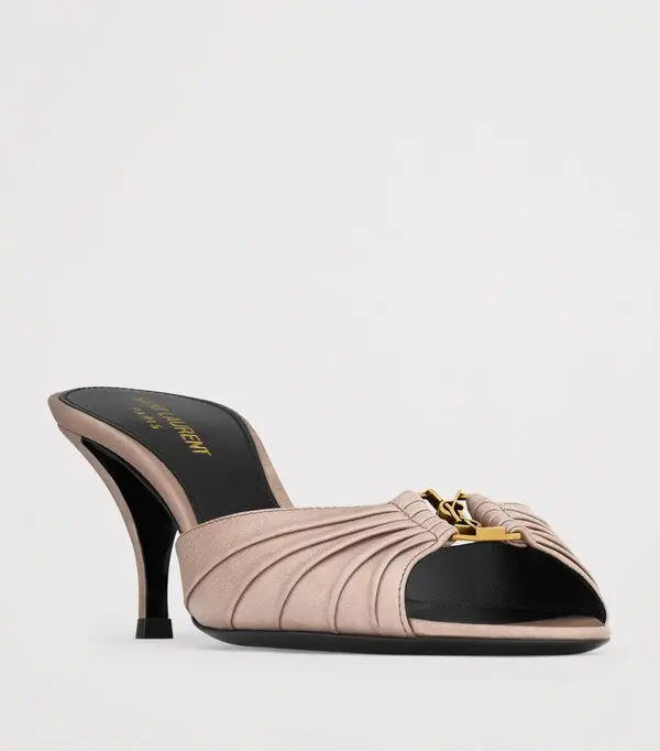 Saint Laurent Leather Babylone Heeled Mules 60 - Nude