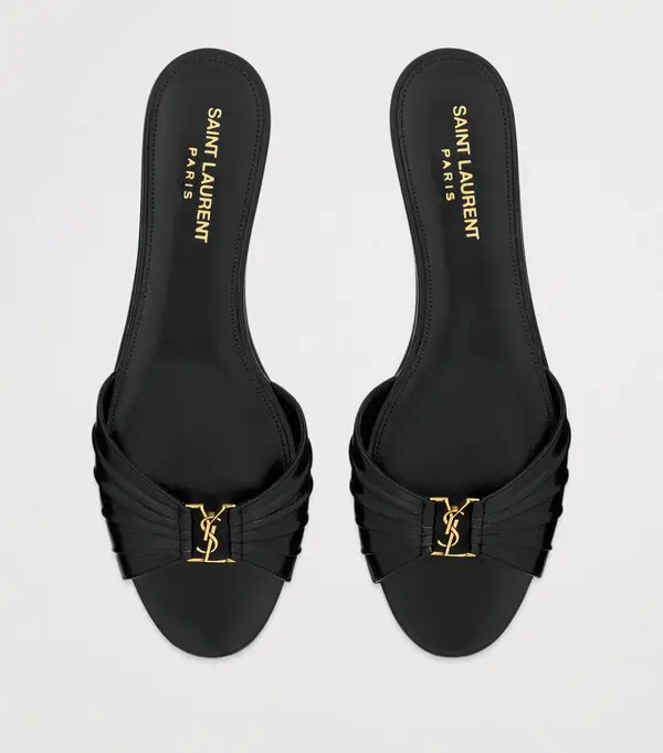 Saint Laurent Babylone Leather Sandals - Black