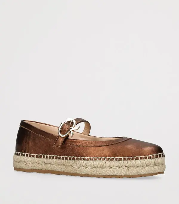 GIANVITO ROSSI Elda Leather Ballet Flats