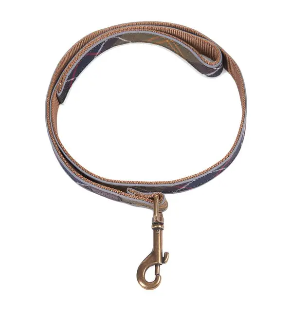 Barbour Classic Reflective Tartan Dog Lead - Brown