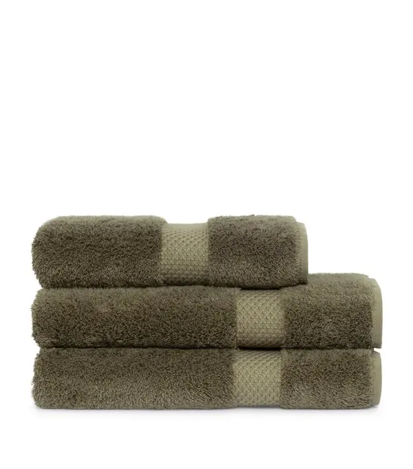 YVES DELORME Toile Hand Towel - Green